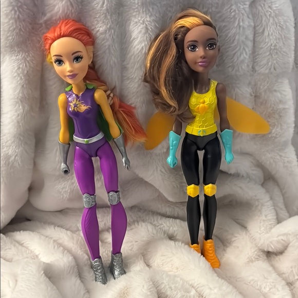 DC Comics | Toys | Superhero Dolls Set With Purple And Yellow Outfits ...